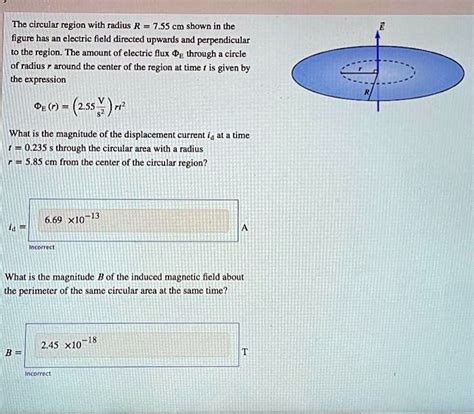 Solved The Circular Region With Radius R 755 Cm Shown In The Figure