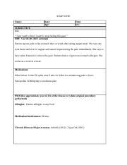 SOAP NOTE 2 Doc SOAP NOTE Name Date Age Time Sex SUBJECTIVE CC I Just Want To Heal I