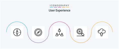 User Experience Line 5 Icon Pack Including Search Magnifier Navigation Team 19223180 Vector