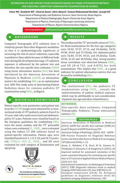 Pdf Estimation Of Size Specific Dose Estimates Based On Tissue Attenuation Metrics For