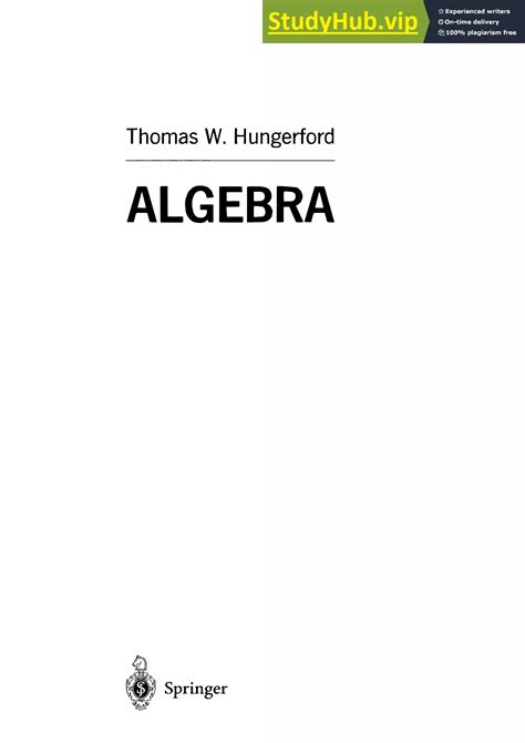 Algebra By Thomas W Hungerford Pdf Educational Assessment Education