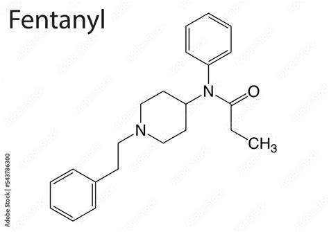 Chemical Structure Of An Anticancer Drug Fentanyl Stock Vector Adobe Stock
