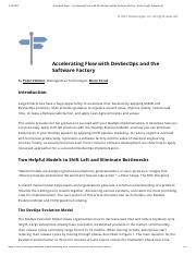 Advanced Topic Accelerating Flow With DevSecOps And The Software Factory Scaled Agile