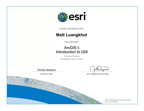 Arcgis I Introduction To Gis Certificate 07 31 2015 Ppt