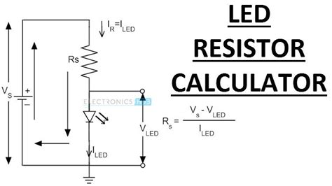 LED Resistor Calculator Need For Series Resistor Equation Example Resistor Power Dissipation