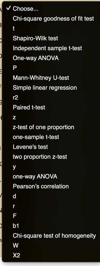 Choose Chi Square Goodness Of Fit Test Shapiro Wilk Test Independent