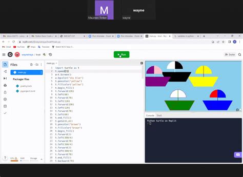 Colored Boats Python Tinker Education