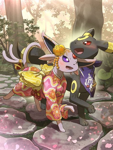 Umbreon Espeon And Espeon Pokemon And More Drawn By Hakkentai Pokedan Danbooru