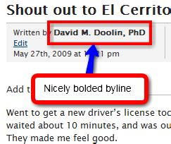 ByLine Newspaper Article