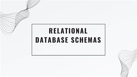 Relational Database Schemas Youtube