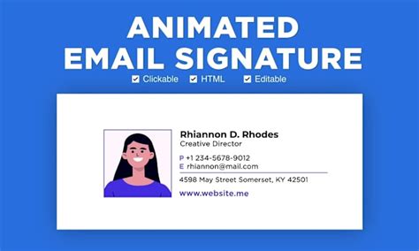 Do Custom Clickable Html Animated Email Signature By Hiphar007 Fiverr