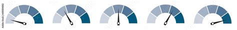 Dashboard Colorful Speedometer Icons Set Customer Satisfaction