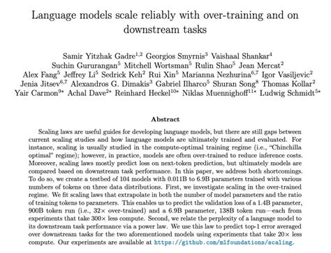 Ahsen Khaliq On Linkedin Language Models Scale Reliably With Over Training And On Downstream Tasks