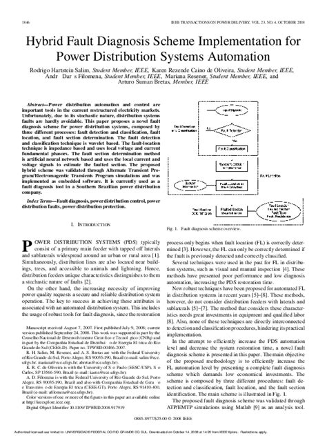 pdf hybrid fault diagnosis scheme implementation for power