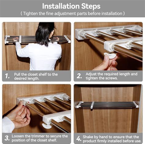 Buy Tension Shelf Expandable Closet Tension Shelf Wardrobe Dividers Wardrobe Rack Cupboard