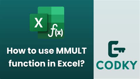How To Use Mmult Function In Excel Codky