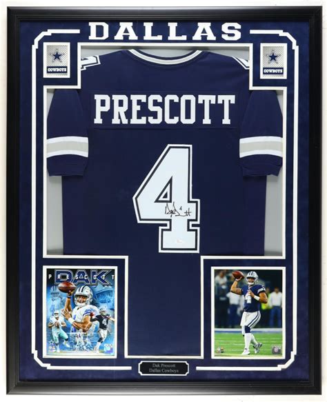 Dak Prescott Signed Custom Framed Jersey Display Jsa Pristine Auction