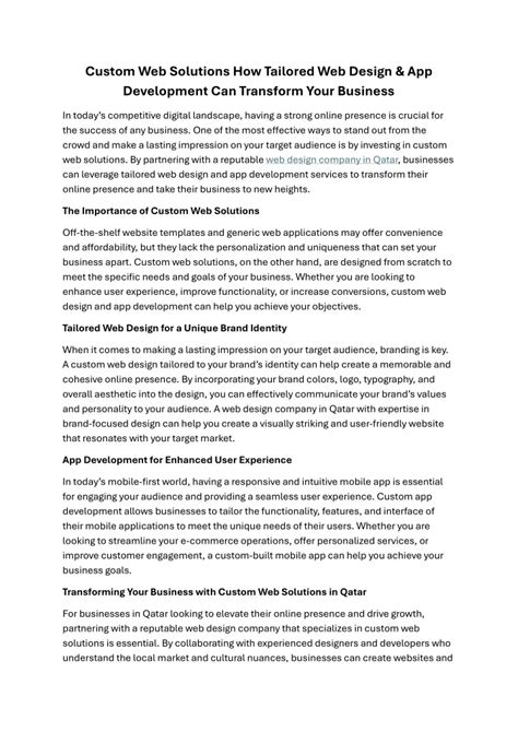 Ppt Custom Web Solutions How Tailored Web Design And App Development