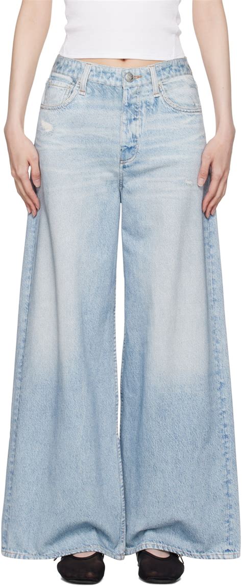 Rag And Bone Blue Miramar Sofie Ankle Wide Leg Trousers Rag And Bone