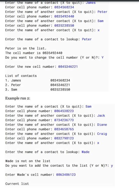 Solved Contacts Arraylist Java Program Design A Chegg