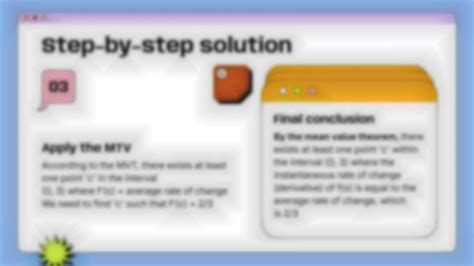 Explaining The Mean Value Theorem Template