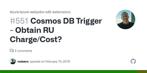 Cosmos Db Trigger Obtain Ru Chargecost · Issue 551 · Azureazure
