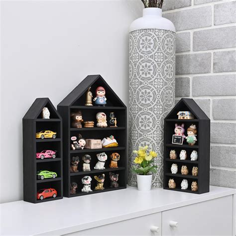 Gracie Oaks 3 Pcs Set House Shaped Shelf Wooden Shadow Cubby Box Display Shelf Wayfair