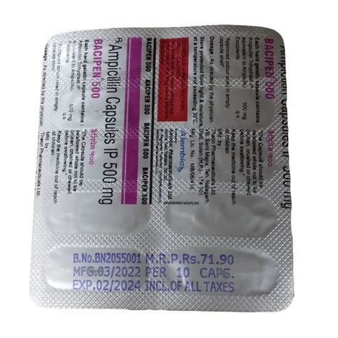 500mg Ampicillin Capsules At Rs 815box Dhule Id 26326497062
