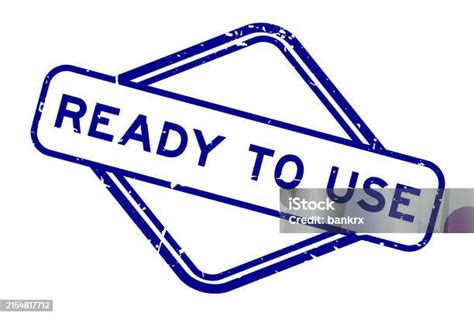 그런 지 블루 흰색 배경에 단어 고무 도장 스탬프를 사용할 준비가되었습니다 개체 그룹에 대한 스톡 벡터 아트 및 기타 이미지