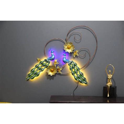 Metal Peacock Wall Art With Led Zugunu Home Decor