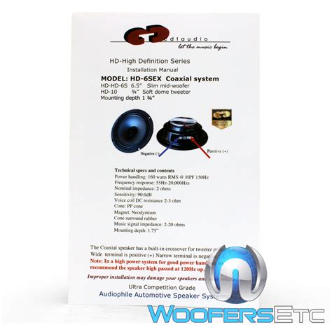 CDT Audio HD 6SEX 2 Slim Euro Frame 6 5 Woofer W 3 4 Silk Dome Tweeter Coaxial Speakers