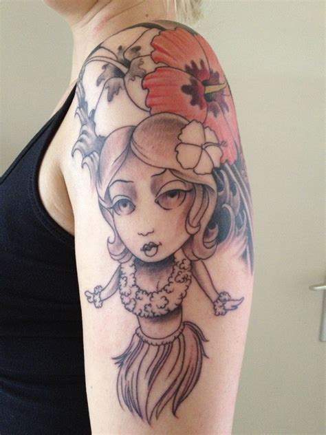 Hula Girl Tattoo Work In Progress