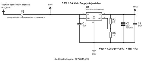 Schematic Diagram Electronic Device Vector Drawing Stock Vector