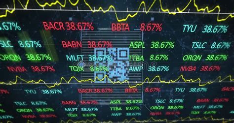 Image Of Stock Market Data Processing Over Qr Code Scanner Against Network Of Connections Stock