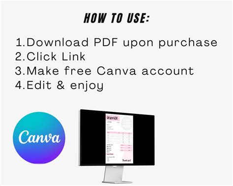 Cute Invoice Template For Business Owners Editable Canva Invoice