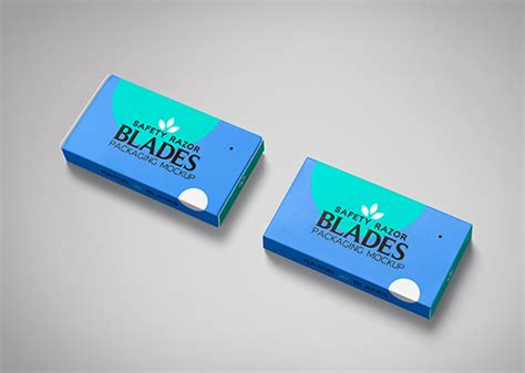 Safety Razor Blade Packaging Mockup With Side Display Zippypixels