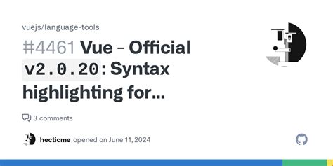 Vue Official `v2020` Syntax Highlighting For Components Is Broken When Nuxt
