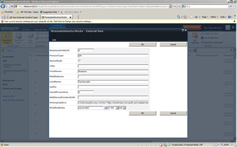 Using Sharepoint Designer 2010 To Surface Data In External Lists