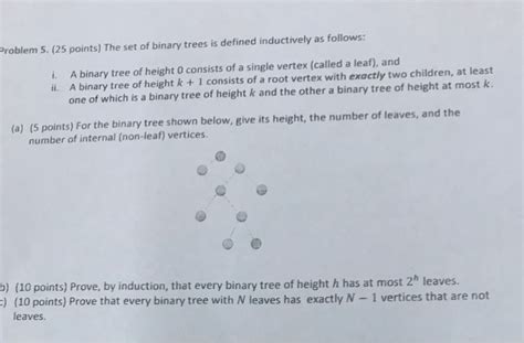Solved Problem 5 25 Points The Set Of Binary Trees Is
