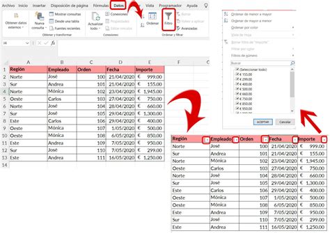 Ordenar Y Filtrar Datos En Excel