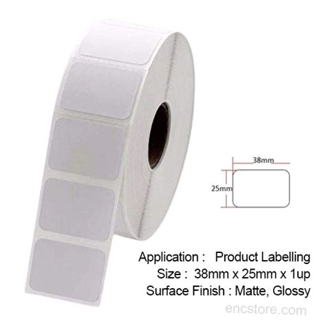 White Self Adhesive Polypropylene Barcode Label 38mm X 25mm