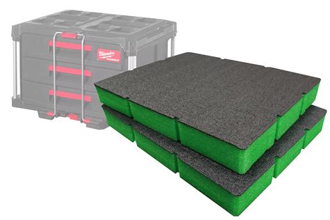 Buy Shadow Foam Easy Peel Foam Inserts For Milwaukee Packout Drawer Tool Box Green 50mm Twin