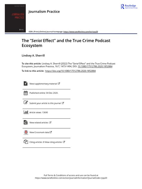 The Serial Effect And The True Crime Podcast Ecosystem Pdf