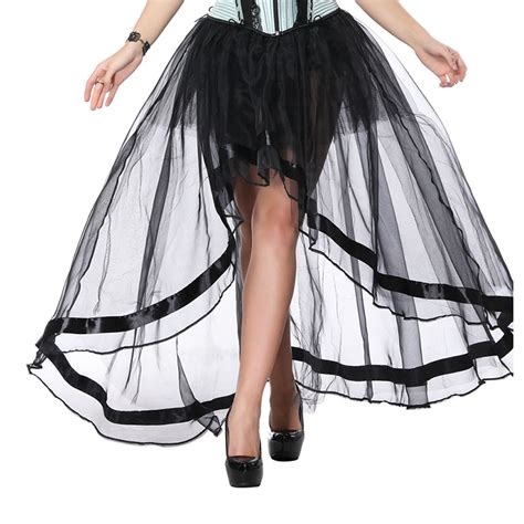 Sexy Gothic Black Multi Layer High Low Organza Tutu Skirt N16543