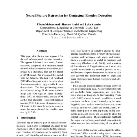 Neural Feature Extraction For Contextual Emotion Detection Acl Anthology