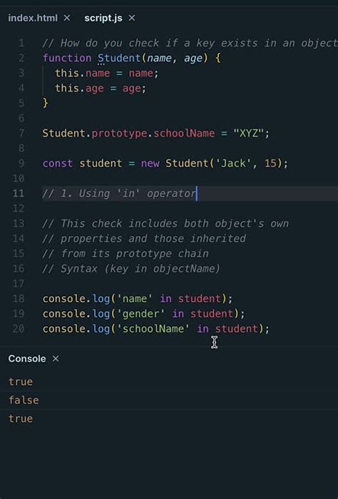 22 Js Interview Question Check Property Exists In Obj Javascript Interviewpreparation