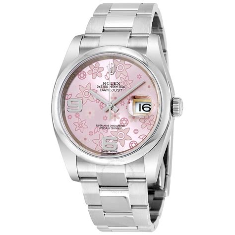 Rolex Datejust 36 Pink Floral Dial Stainless Steel Oyster Bracelet