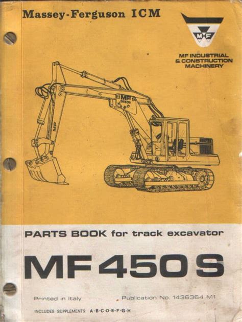 Massey Ferguson 450s Excavator Parts Manual Mf450s