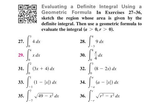 Solved Evaluating A Definite Integral Using A Geometric
