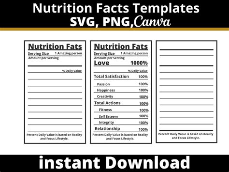 Nutrition Facts Template Nutrition Facts Png Birthday Nutrition Facts Template Nutrition